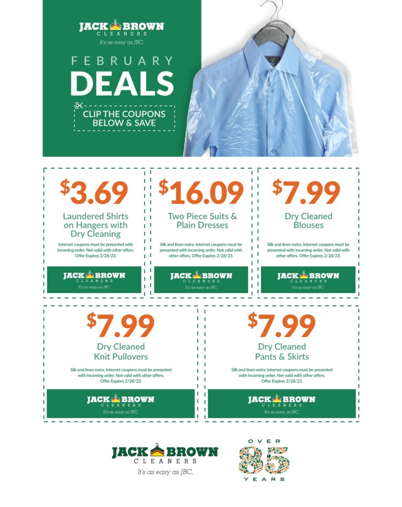 Jack Brown Cleaners Pricing